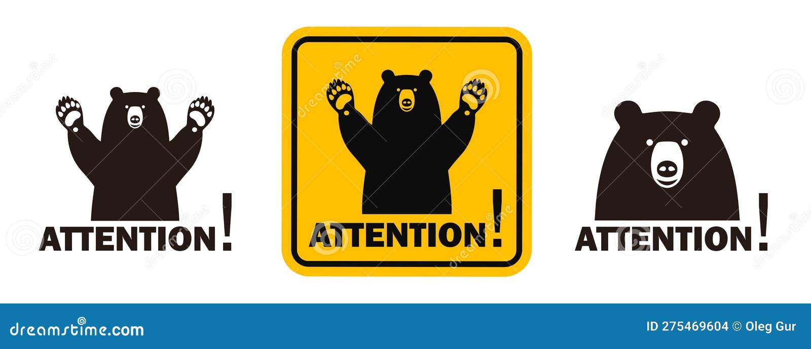 Bear Danger Sign Logo. Isolated Bear Danger Sign on White Background ...