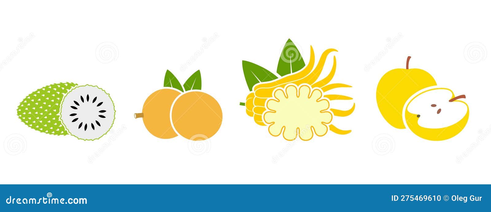 Buddhas Fruit Flat Vector Illustration | CartoonDealer.com #157077490