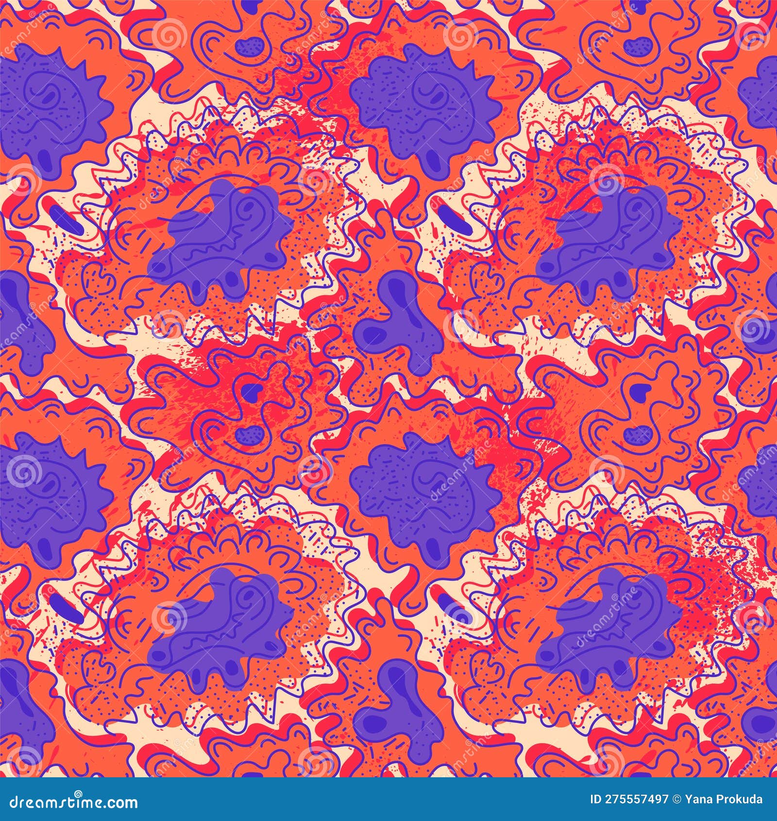 Unusual Abstract Psychedelic Pattern with Wave Geoemtry Elements Stock ...