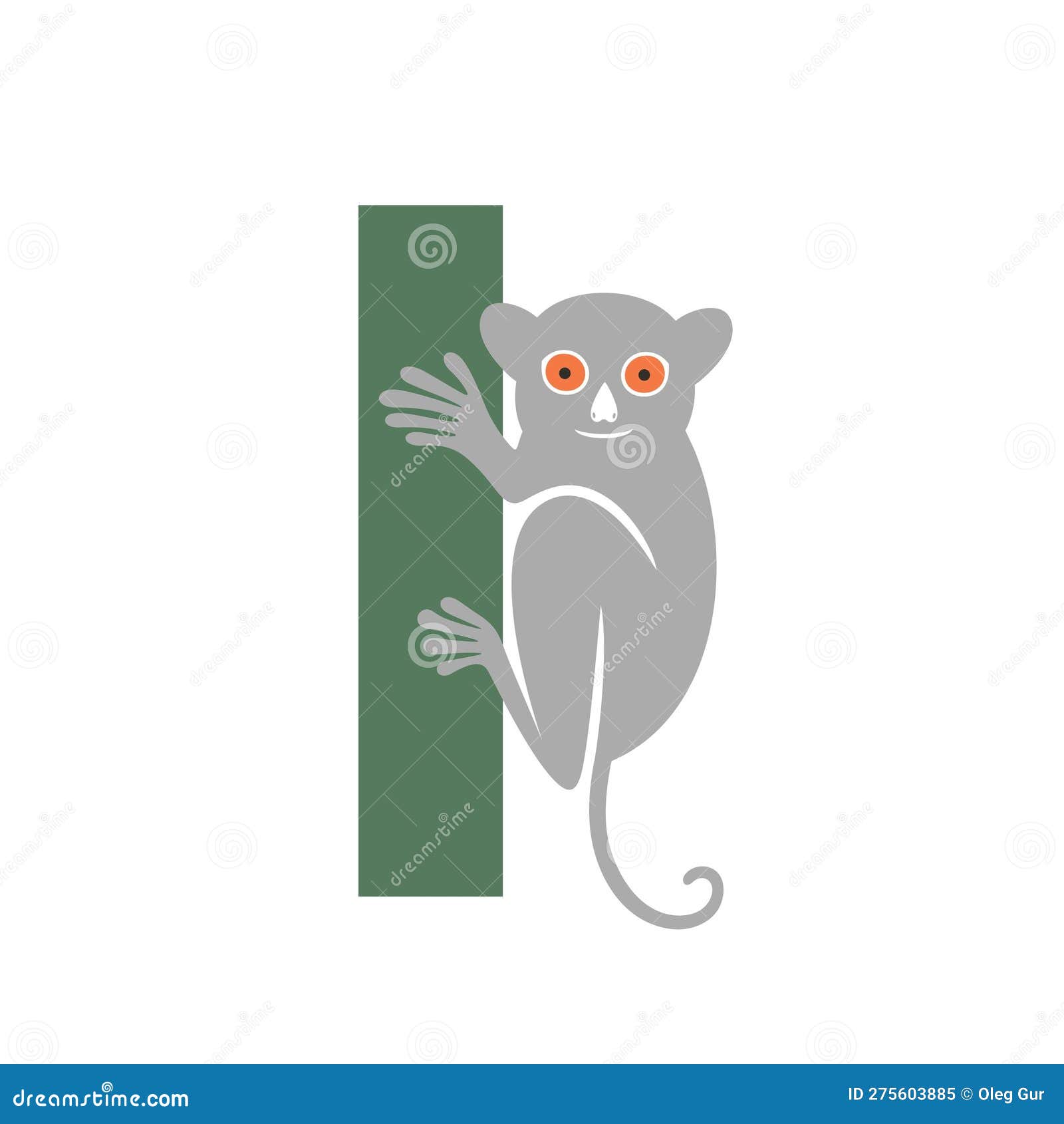 Tarsier Logo. Isolated Tarsier on White Background Stock Vector ...