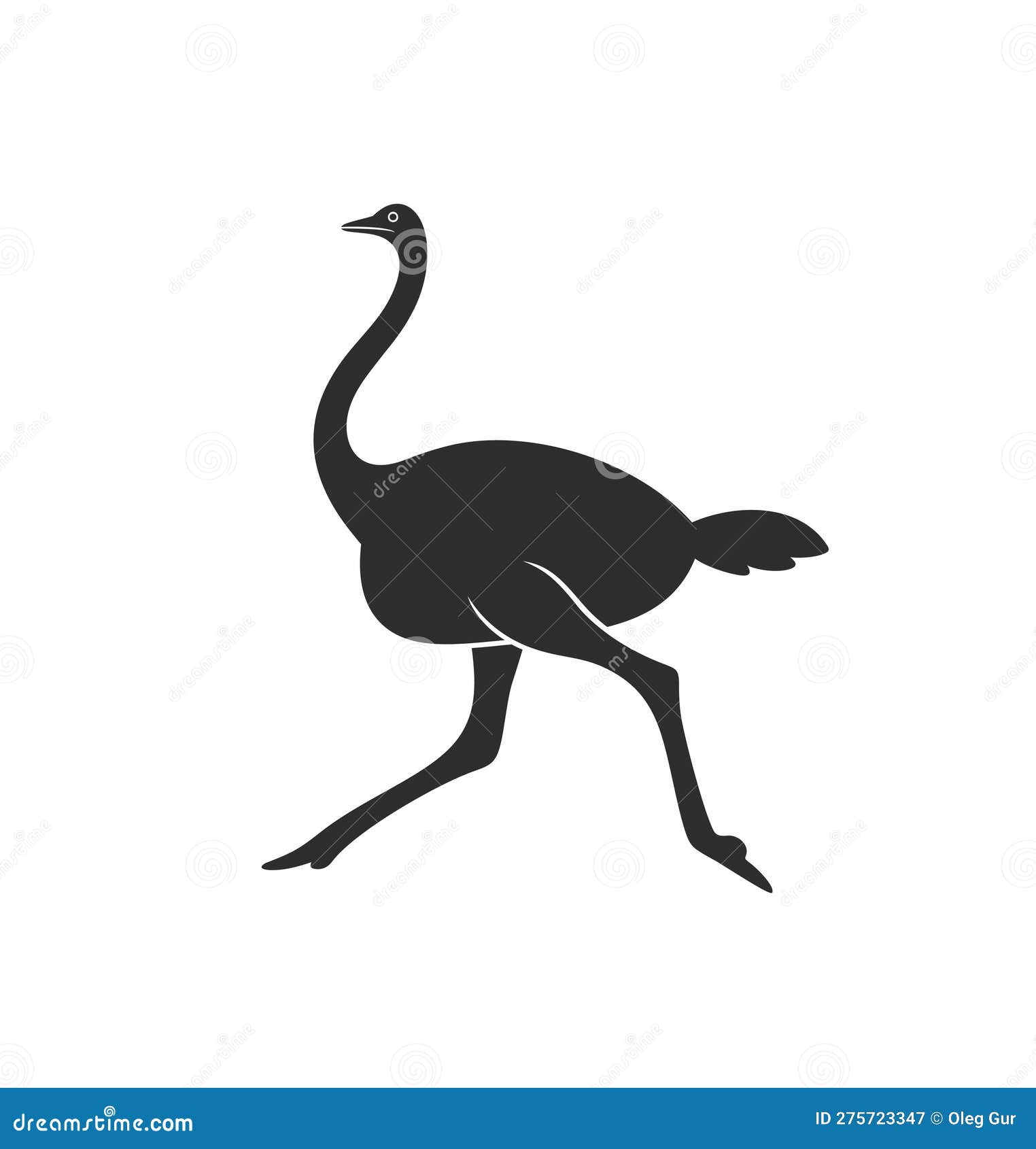 Ostrich Logo. Isolated Ostrich on White Background Stock Vector ...