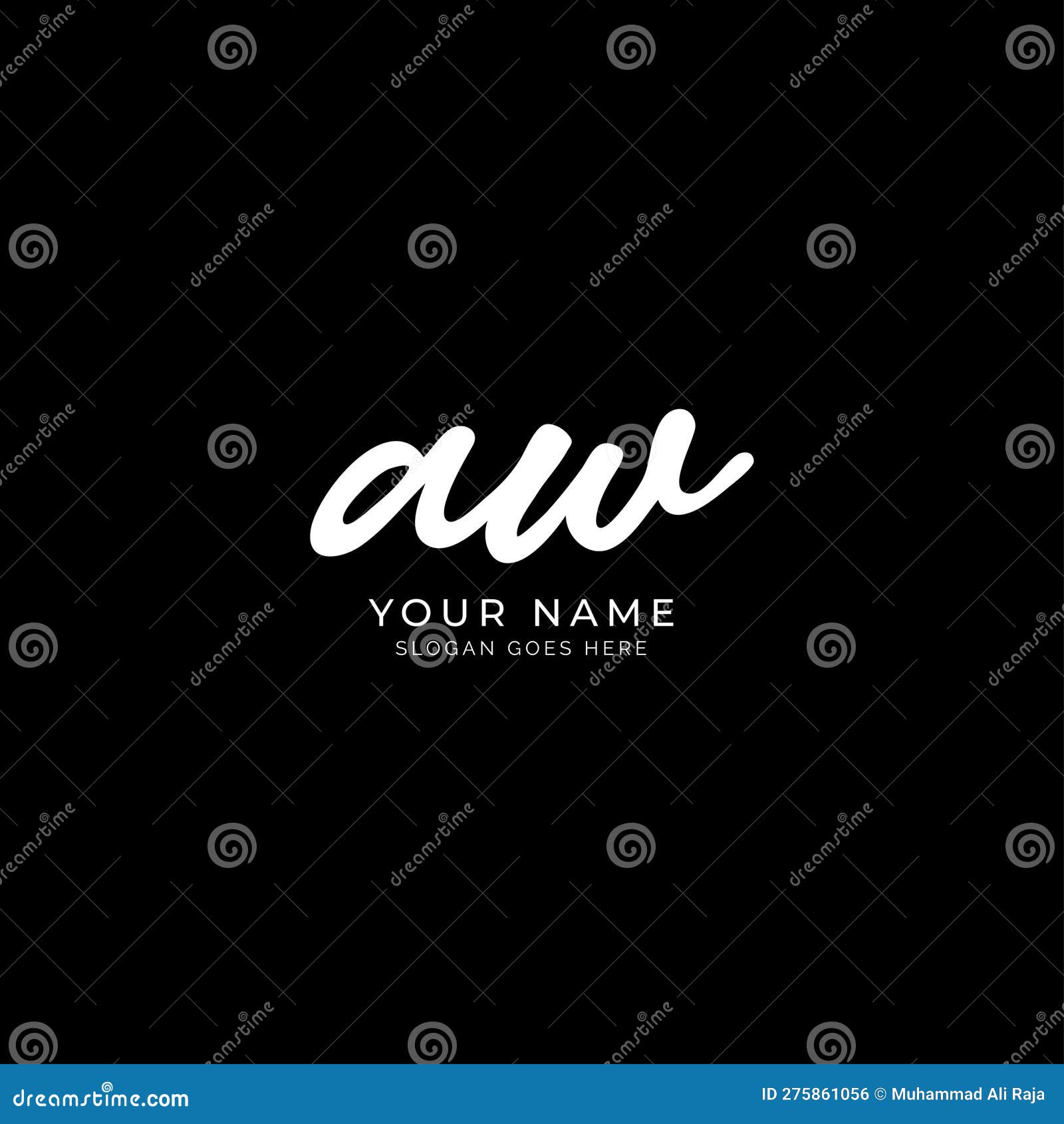 A, W, AW Initial Letter Handwritten and Signature Vector Image Logo ...