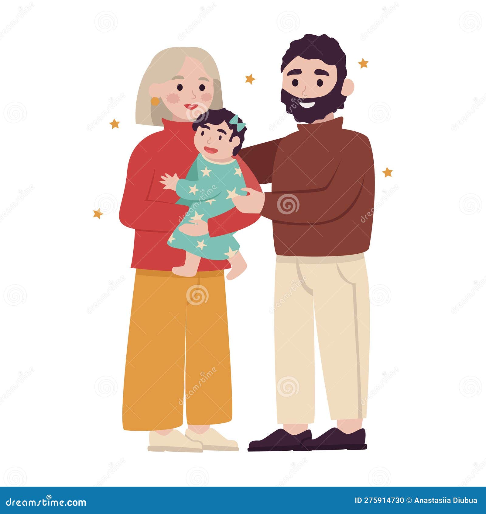 Happy Mother Her Three Sons Stock Illustrations – 1 Happy Mother Her ...