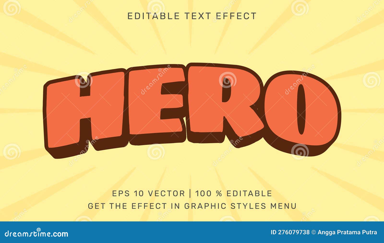 Hero Editable Text Effect Template Stock Vector - Illustration of ...
