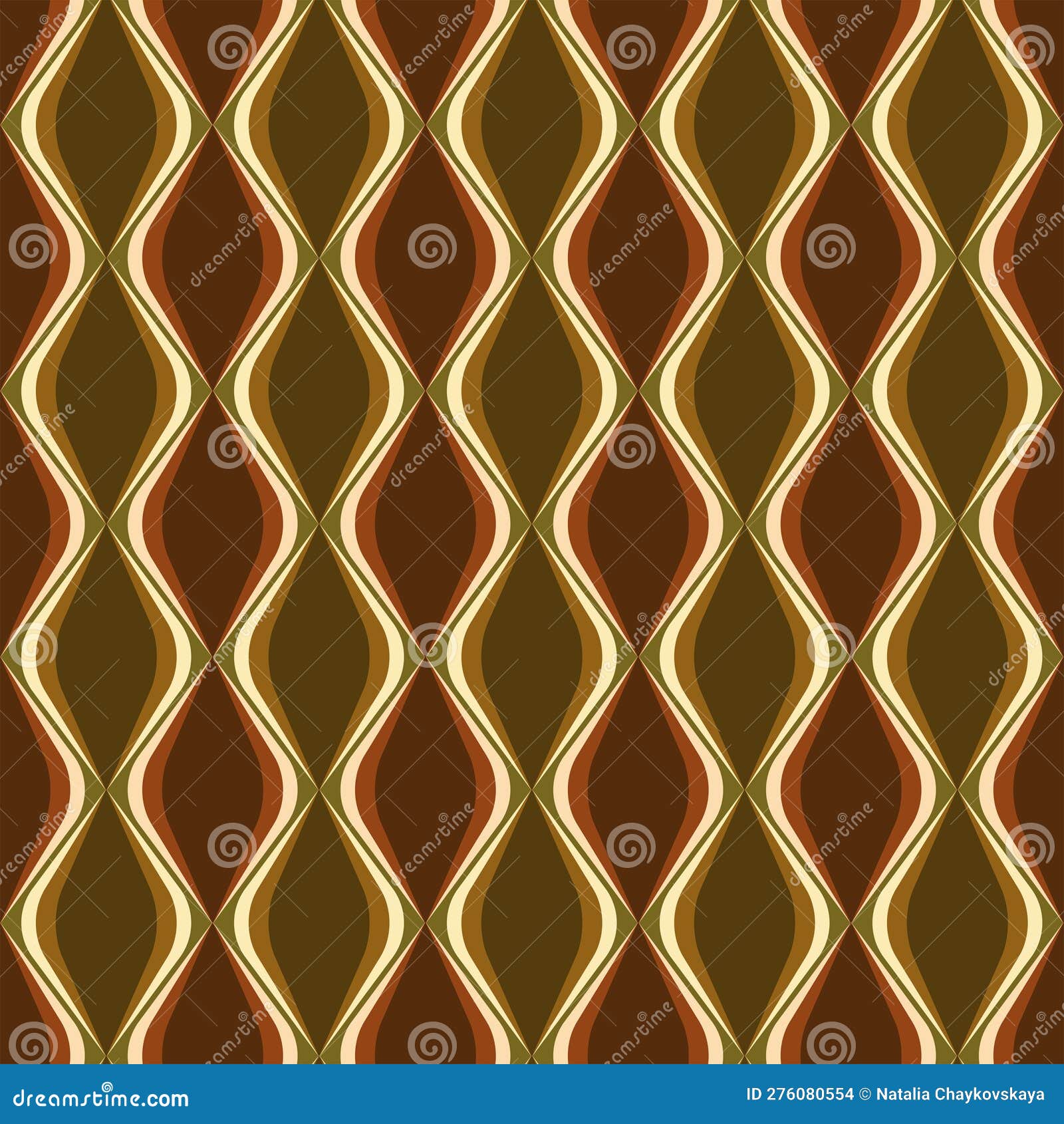 70s Retro Groovy Seamless Wavy Pattern Stock Vector - Illustration of ...