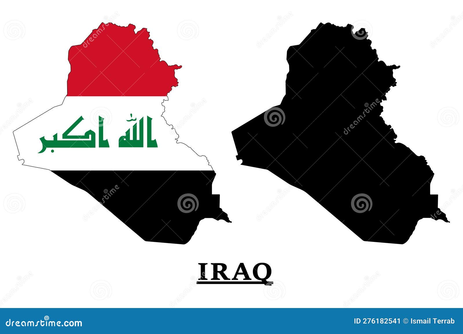 Iraq National Flag Map Design Stock Vector - Illustration of stripes ...