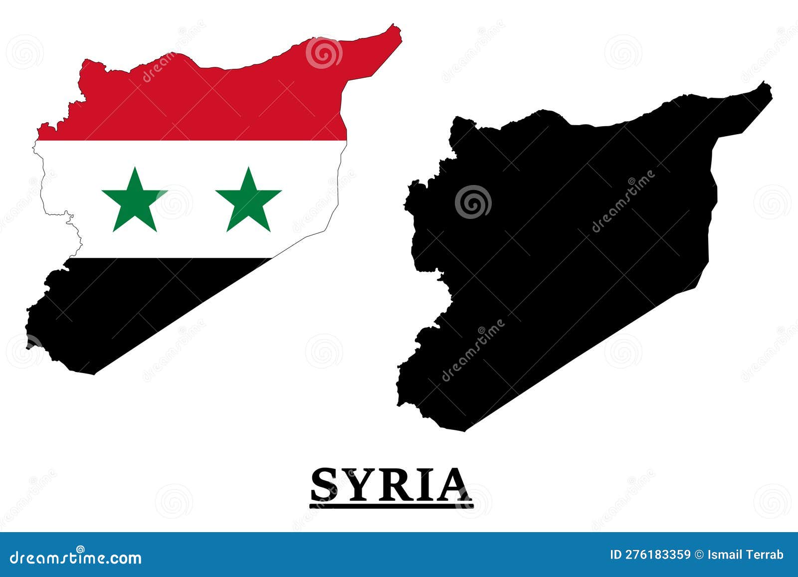 Syria National Flag Map Design Stock Vector - Illustration of inside ...