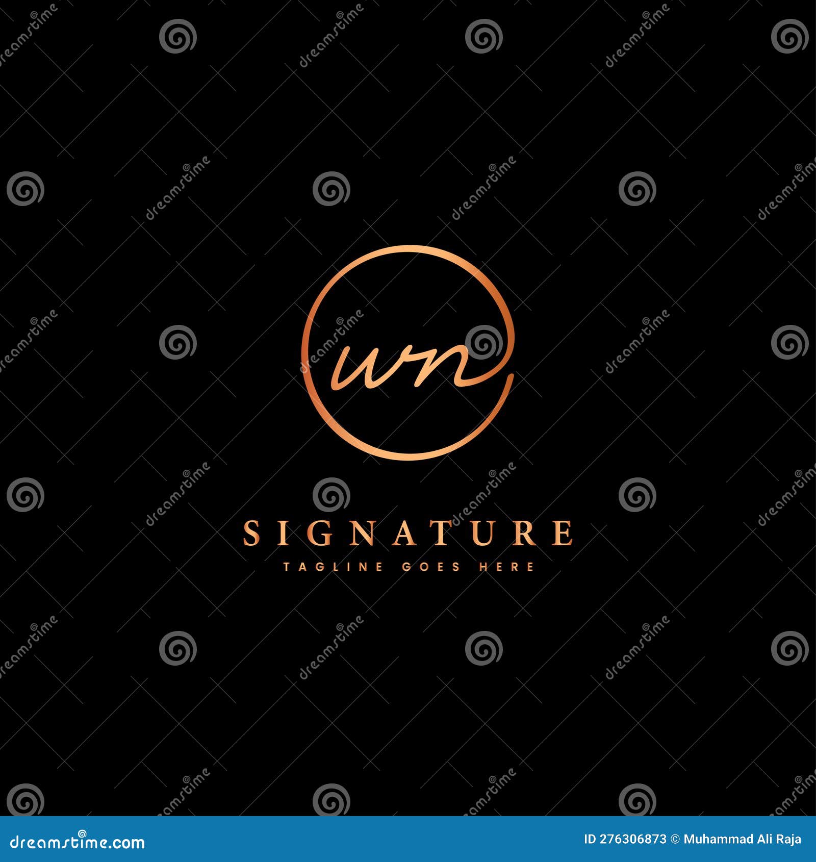 W, N, WN Initial Letter Handwritten and Signature Vector Logo. Business ...