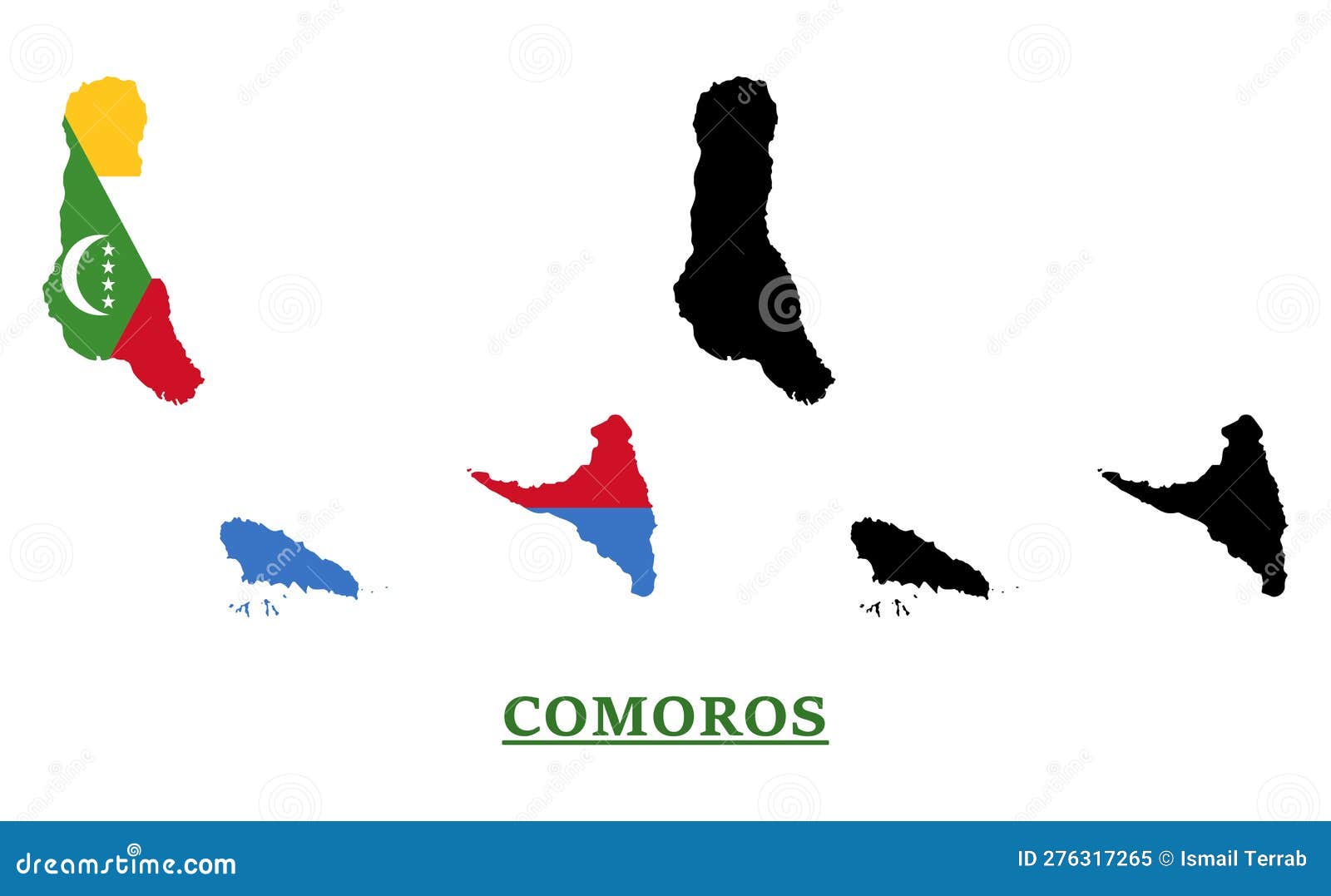 Comoros National Flag Map Design Stock Vector - Illustration of ...