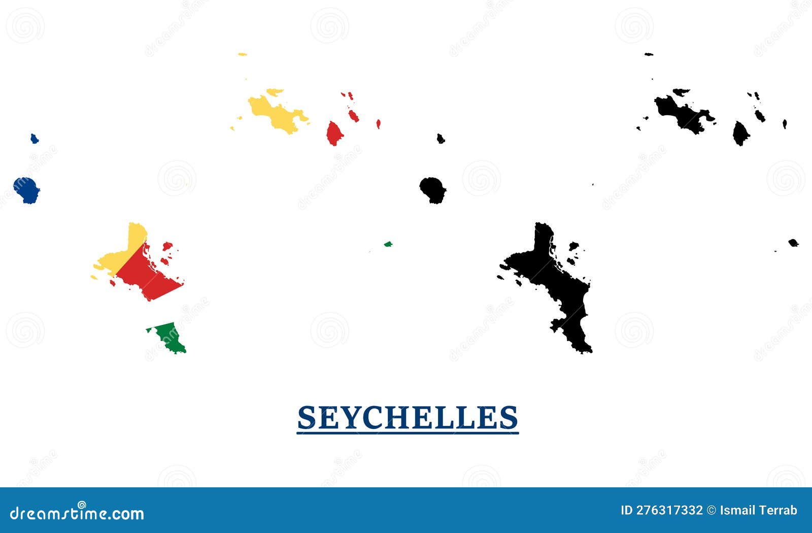 Seychelles National Flag Map Design Stock Vector - Illustration of ...