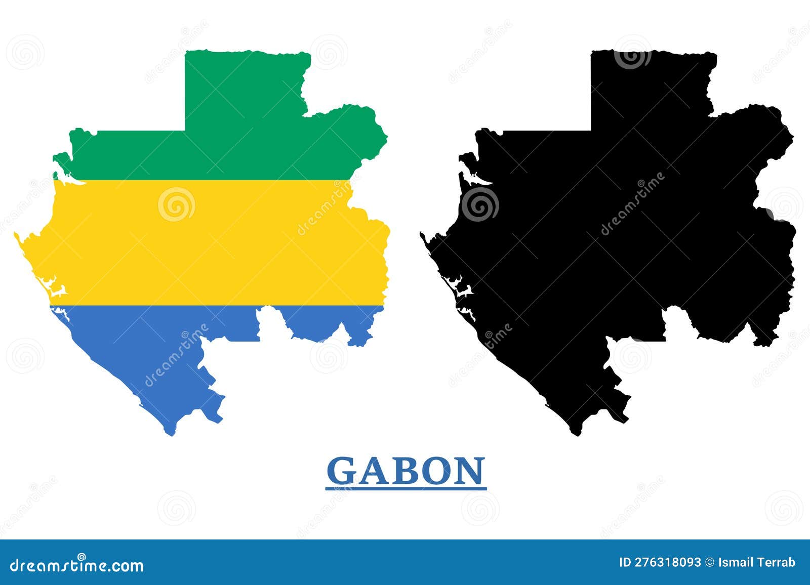 Gabon National Flag Map Design Stock Vector - Illustration of nation ...