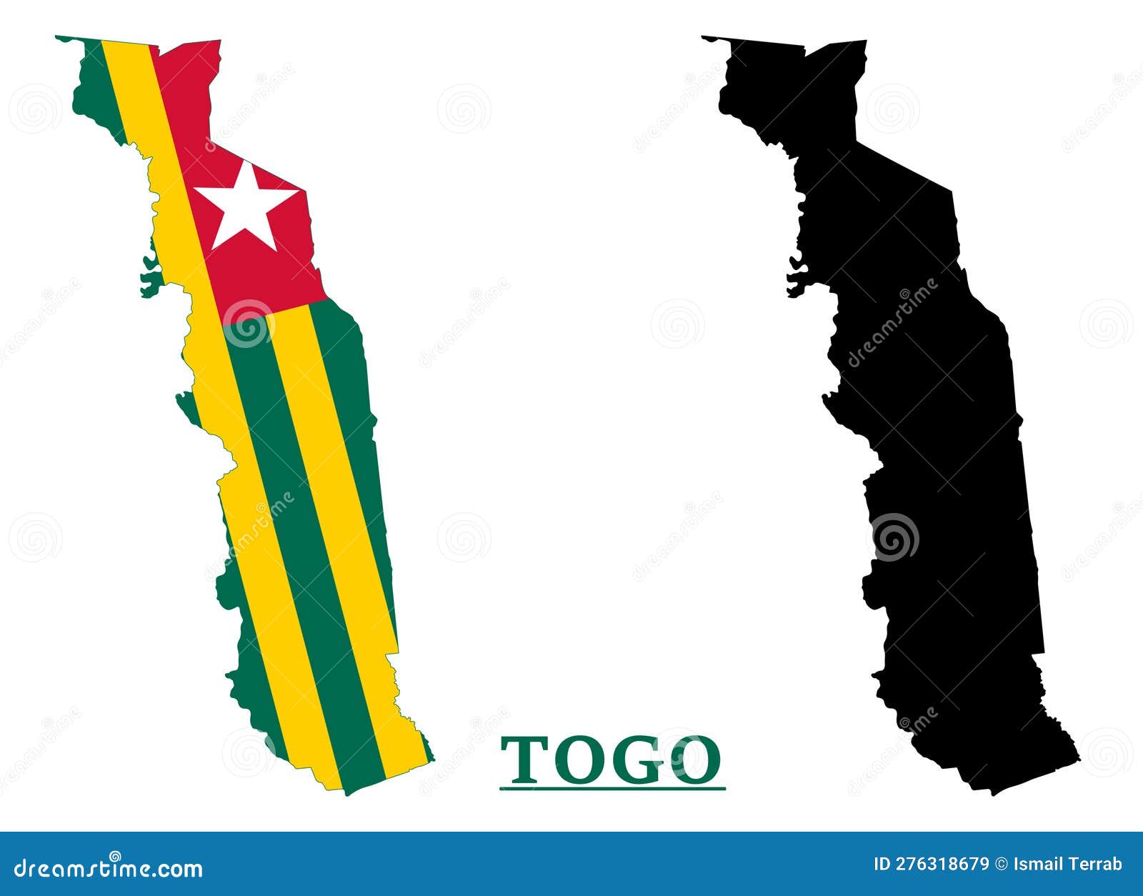 Togo National Flag Map Design Stock Vector - Illustration of topography ...