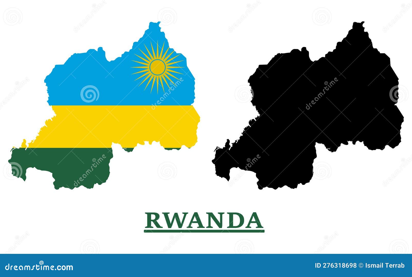 Rwanda National Flag Map Design Stock Vector - Illustration of drawing ...
