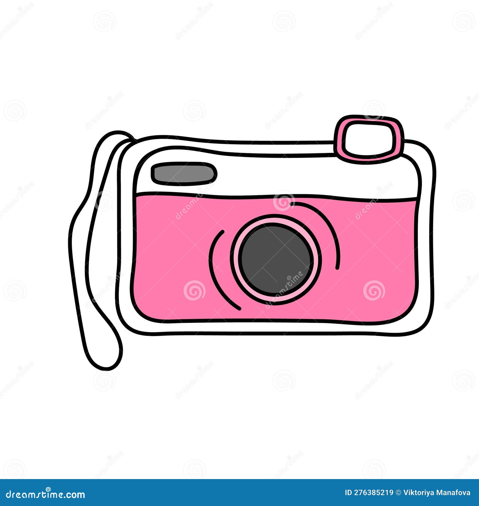Pink camera stock vector. Illustration of brush, style - 276385219