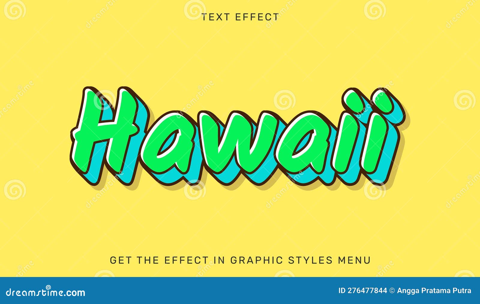 Hawaii Text Effect Template in Retro Style Stock Vector - Illustration ...