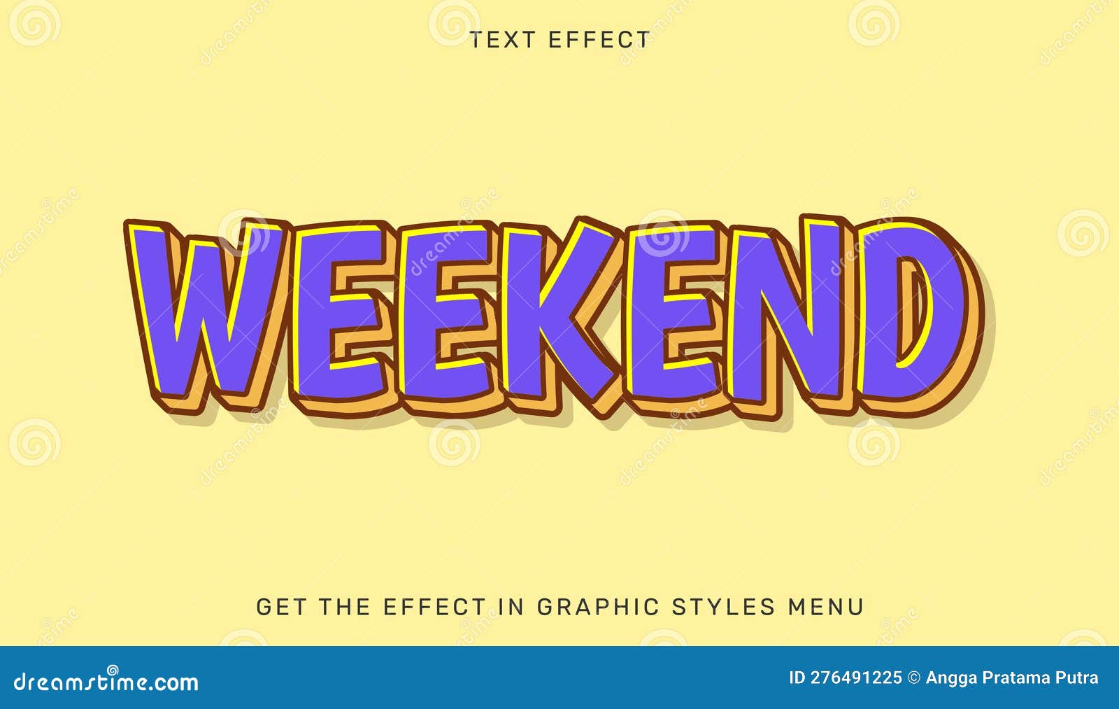Weekend Editable Text Effect in 3d Style Stock Vector - Illustration of vibes, cartoon: 276491225