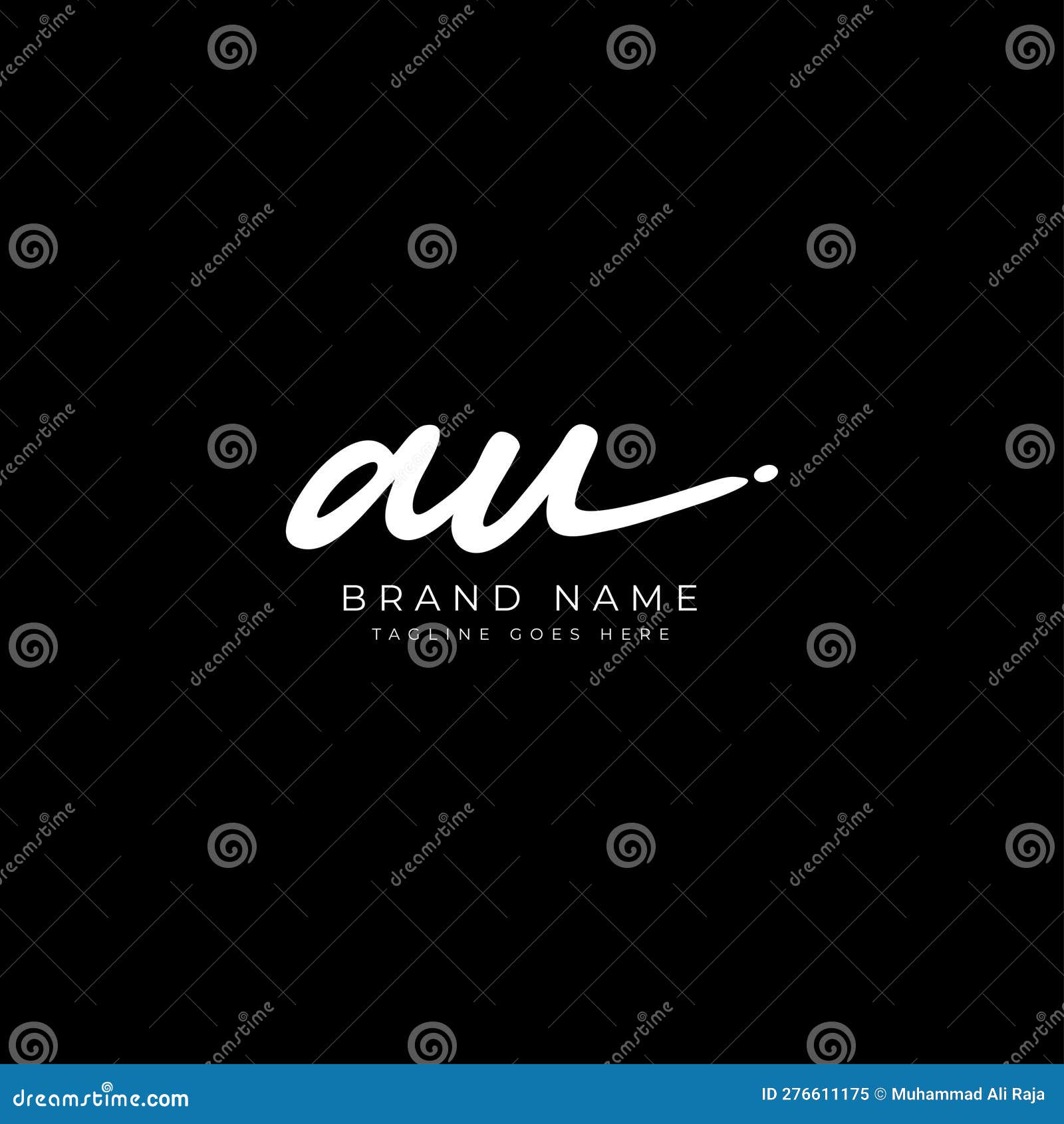 A, U, AU Initial Letter Handwritten and Signature Vector Image Logo ...