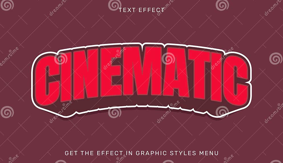 Editable Cinematic Text Effect in 3d Style Stock Vector - Illustration ...