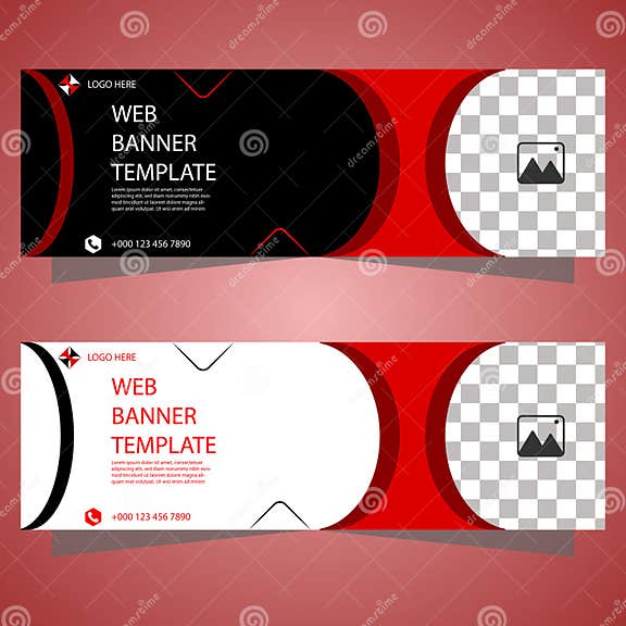Website Banner Template is Fully with Color, Text, Social Media, Banner ...