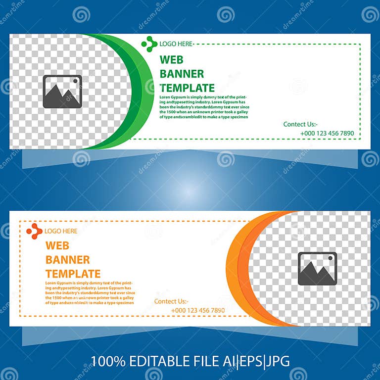 Website Banner Template is Fully with Color, Text, Social Media, Banner ...