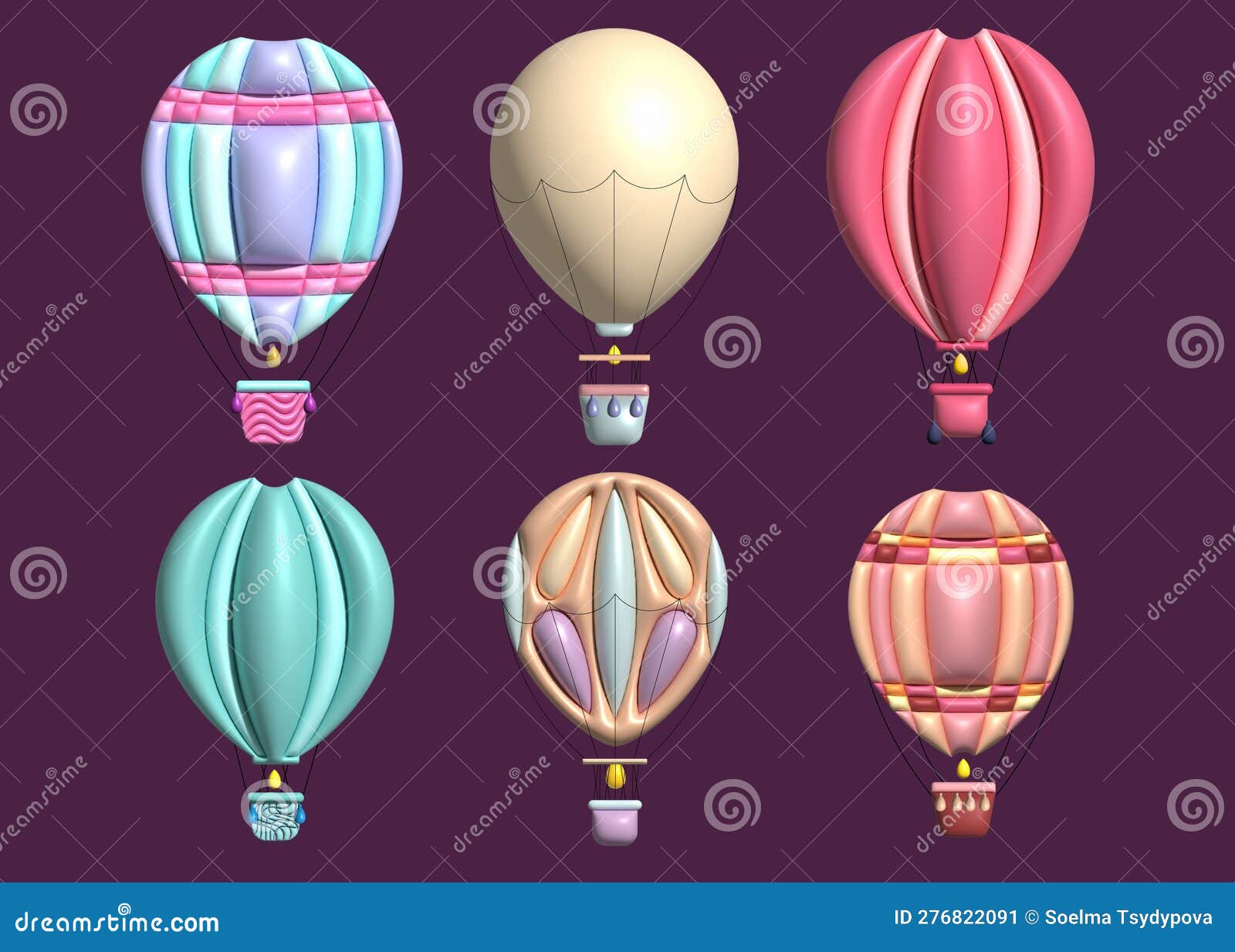 3d Aerostats, a Set of Balloons for Flight, 3d Elements for the Design ...