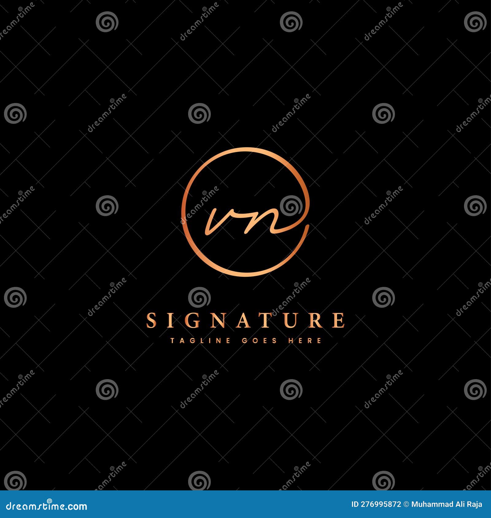 V, N, VN Initial Letter Handwritten and Signature Vector Logo. Business ...