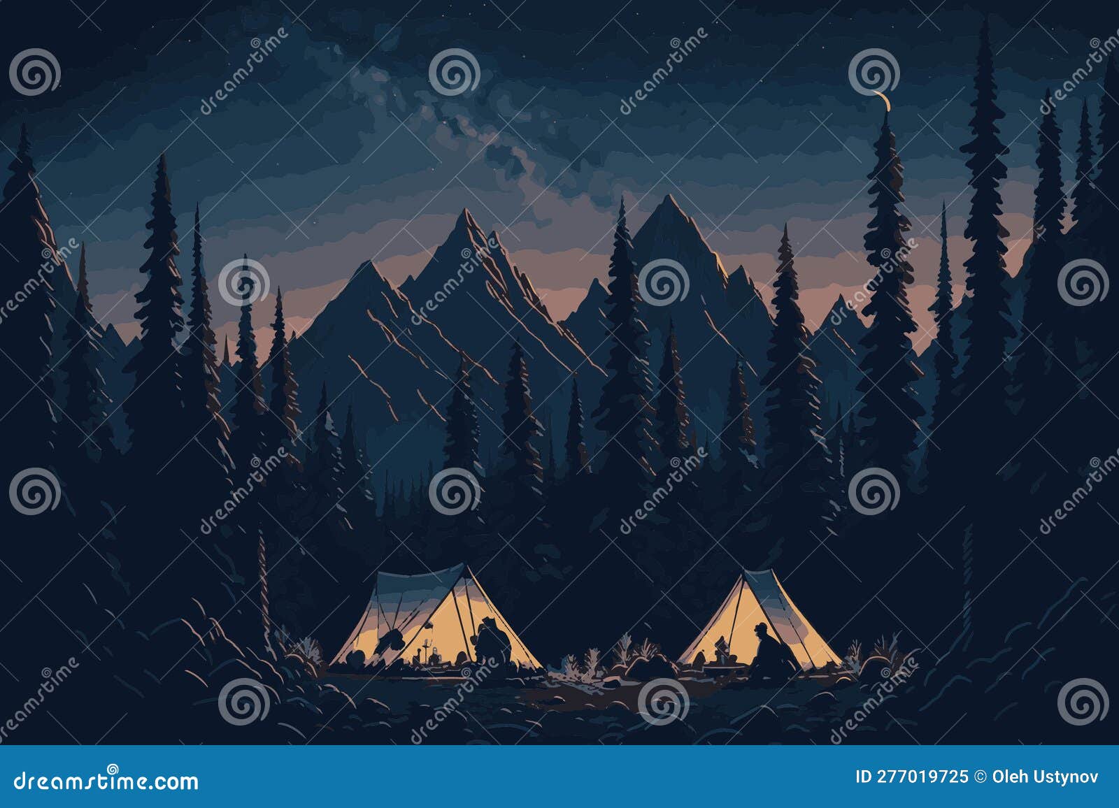 Camp at Night, Camping in Nature, Camping in the Forest, Camp in the ...