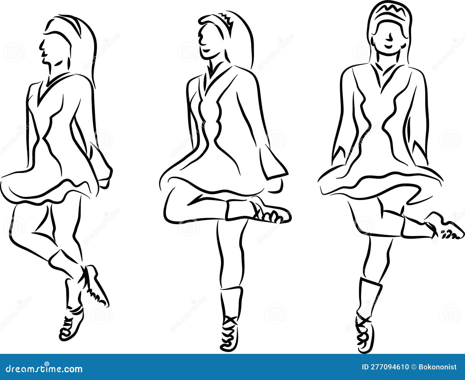 Irish dancer vector stock vector. Illustration of stepdance - 277094610