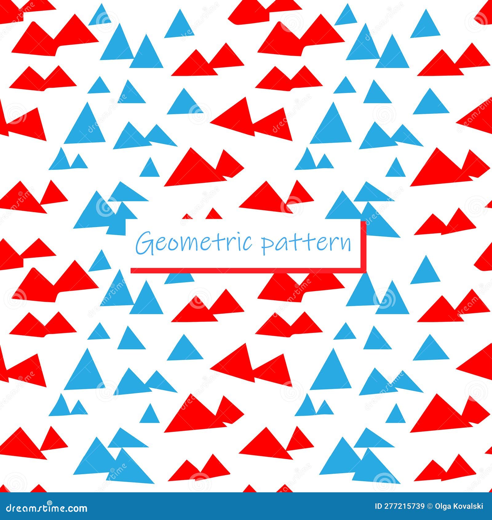 Pattern of Blue and Red Triangles. Geometric Pattern Stock Vector ...