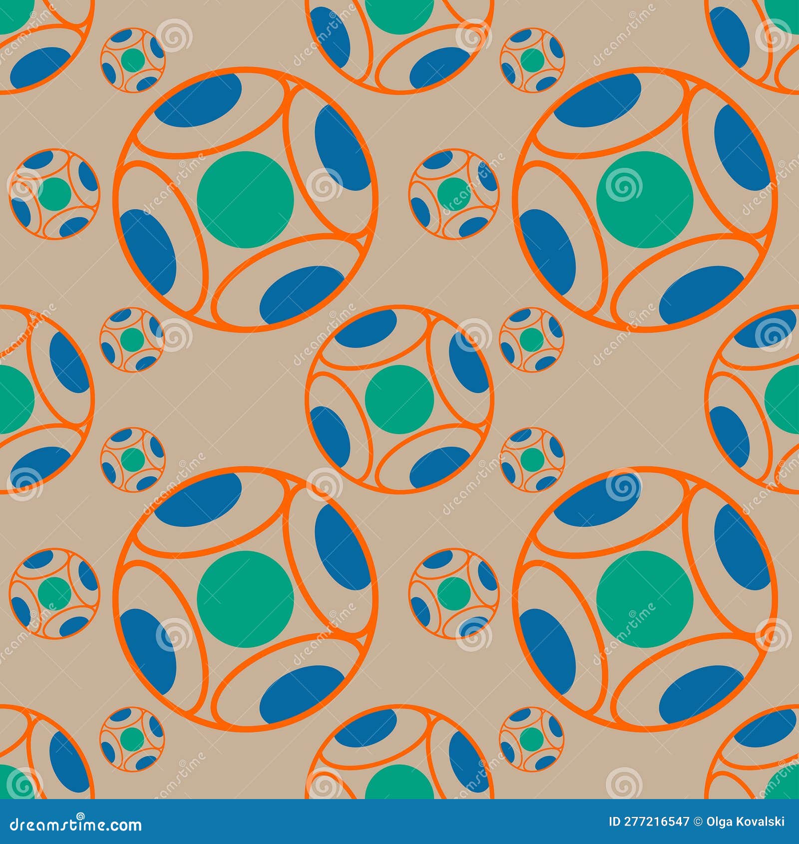 Geometric Print. Pattern of Round Shapes. Pattern in Retro Style Stock ...