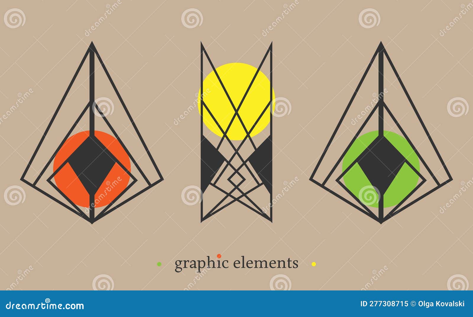 Three Graphic Elements. Elements for Logo, Emblem Stock Vector ...