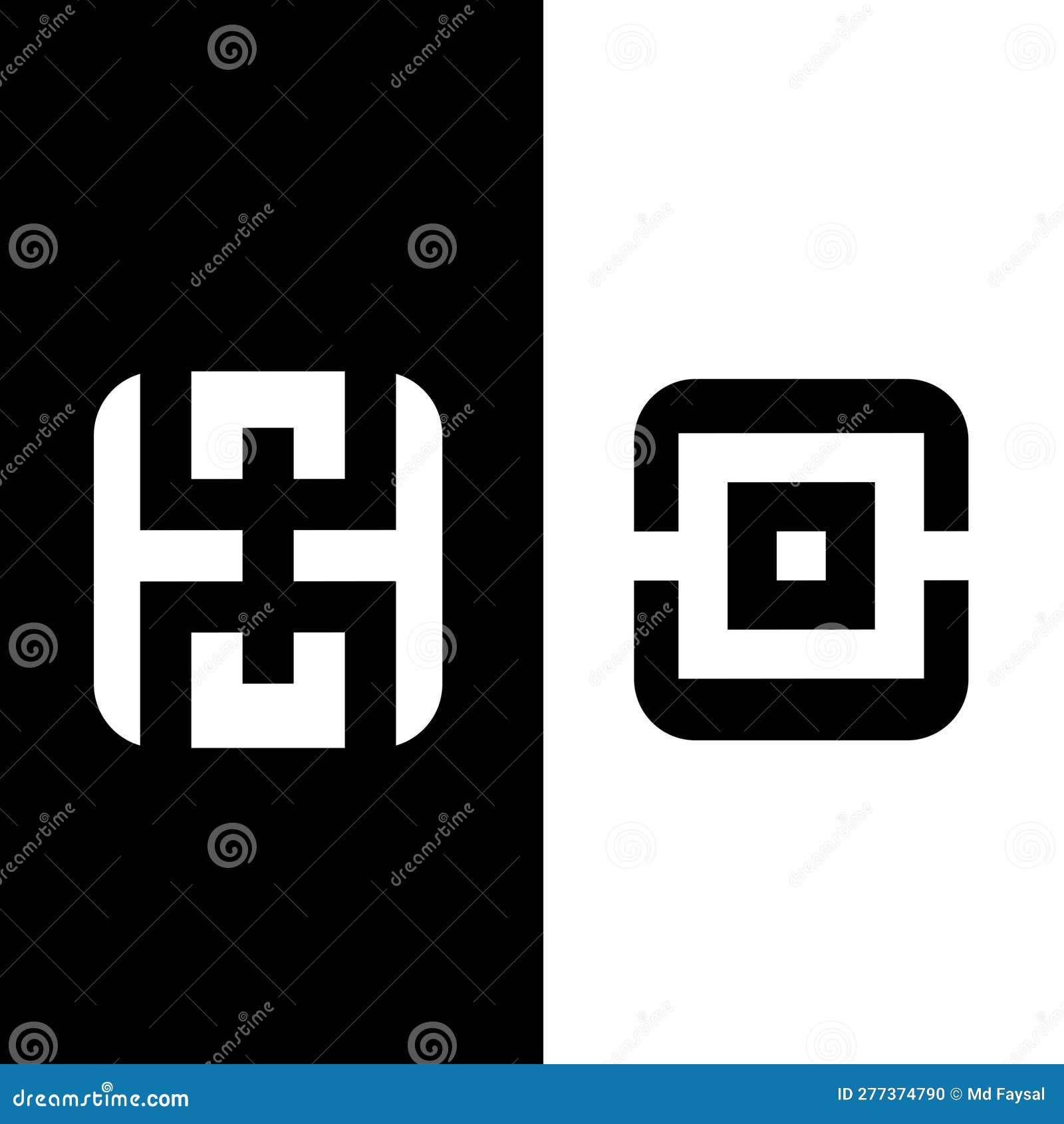 Monogram Logo with Shape Style Design Template Stock Vector ...