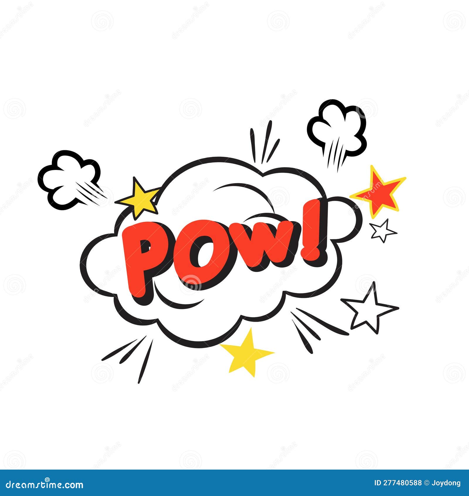 Pow Vector Comic Speech Bubble. Stock Vector - Illustration of retro ...