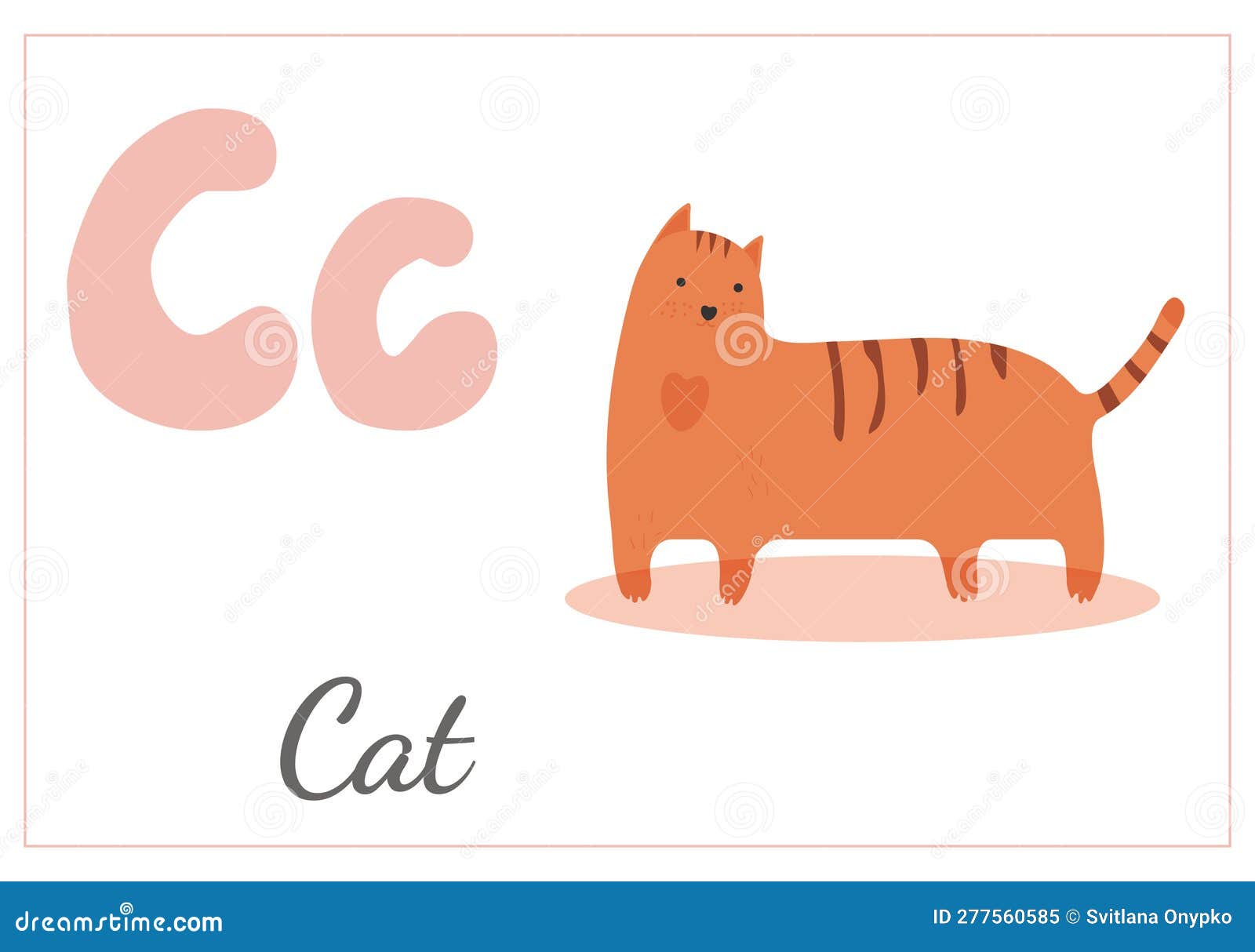 English Alphabet Letter C Cat Stock Vector - Illustration of vector ...