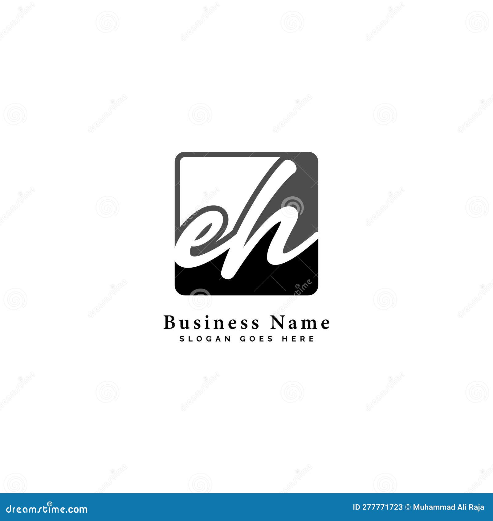 E, H, EH Initial Letter Handwritten and Signature Vector Image Template ...