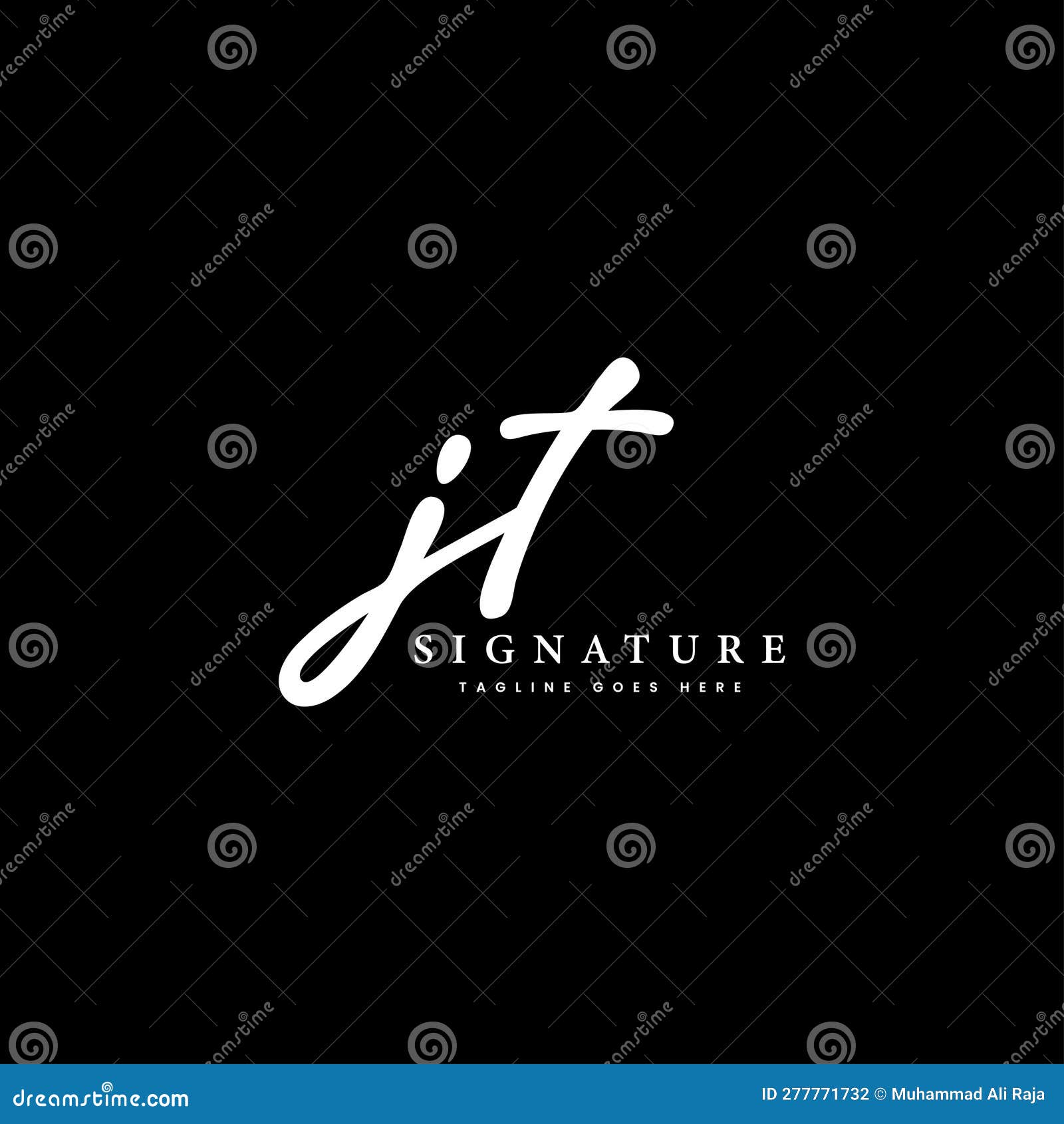 J, T, JT Initial Letter Handwritten and Signature Vector Image Logo ...