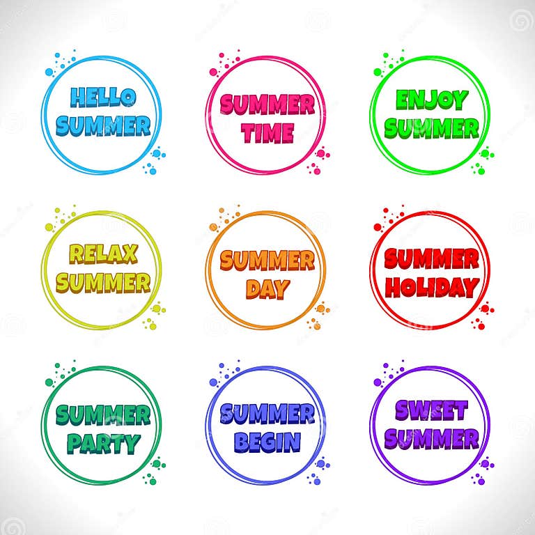 Vector Illustration of Colorful Hello Week Days Text in a Circle, Icon ...