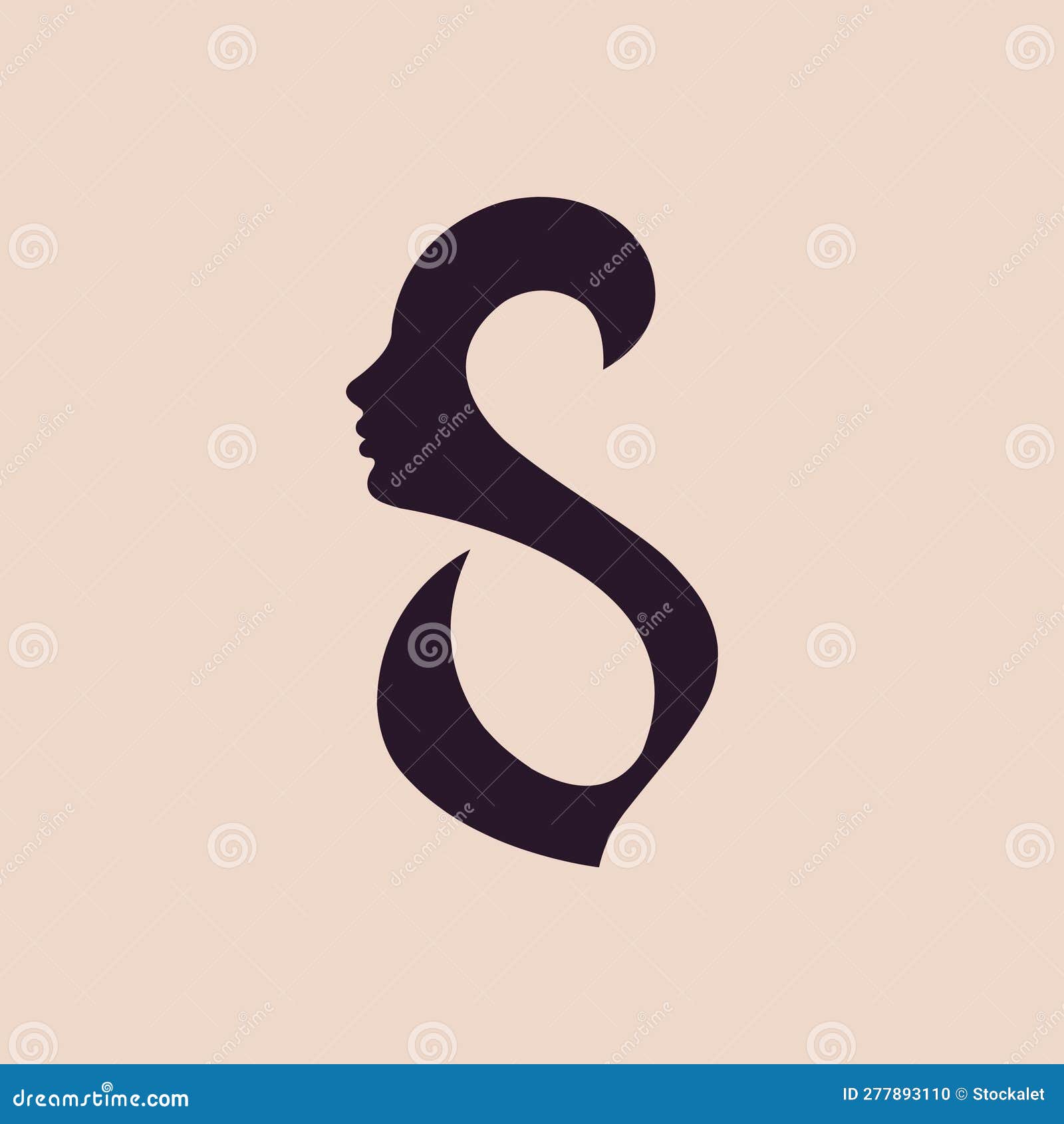 Letter S Beauty Salon Logo. Stock Vector - Illustration of line, wavy ...