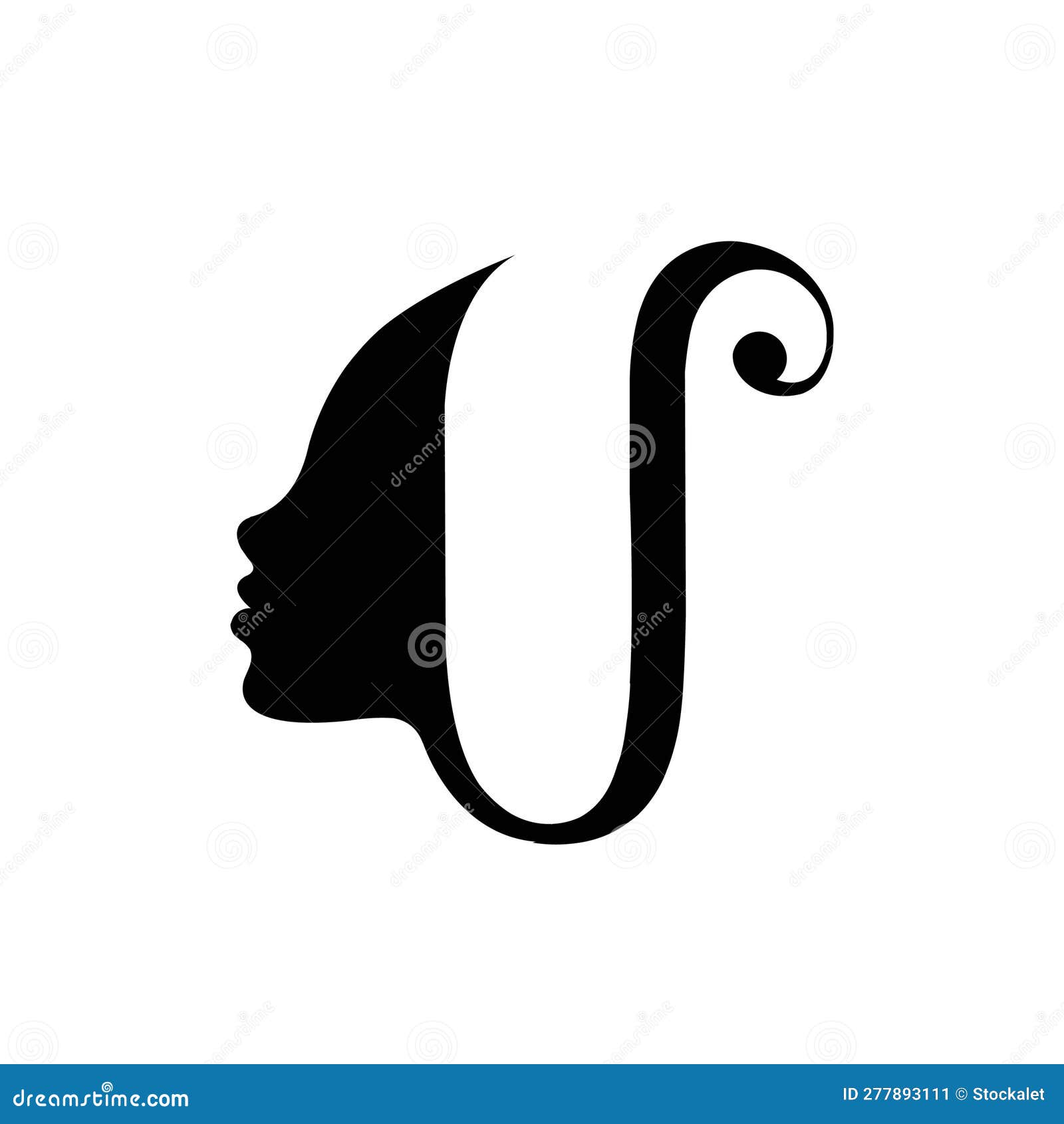 Letter U Logo Beauty Salon Logo. Stock Vector - Illustration of logo ...