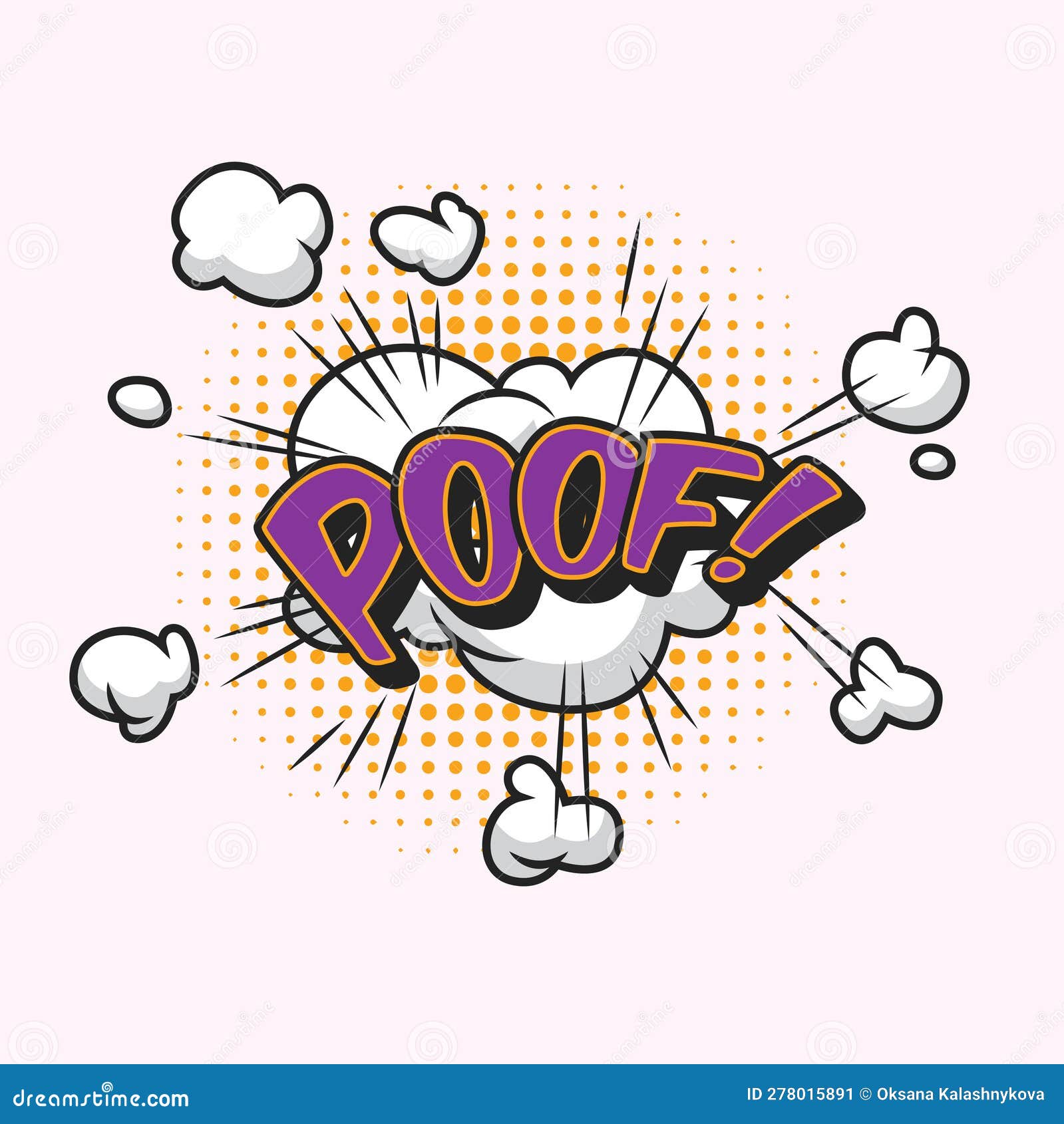 Comics Style Speech Bubble POOF! on White Stock Vector - Illustration ...