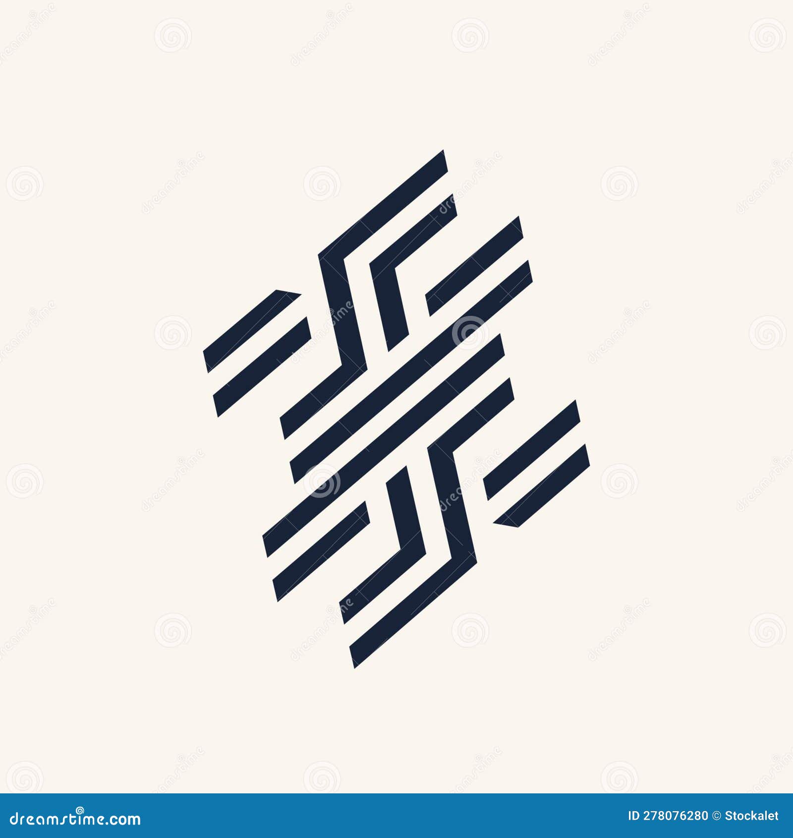 Ornamental Design Geometric Logo. Bold Lines Pattern. Stock Vector ...