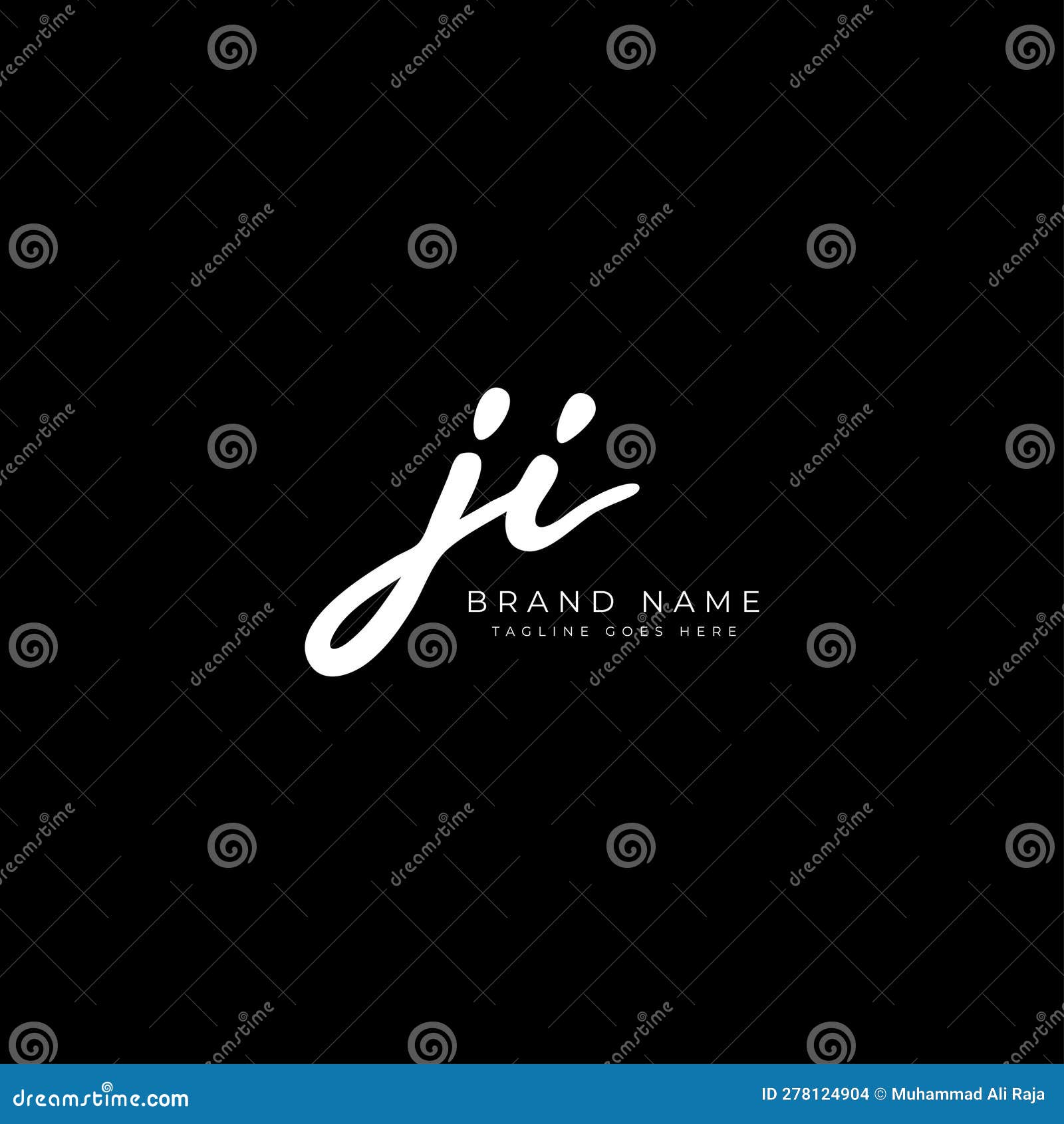 J, I, JI Initial Letter Handwritten And Signature Vector Image Logo ...