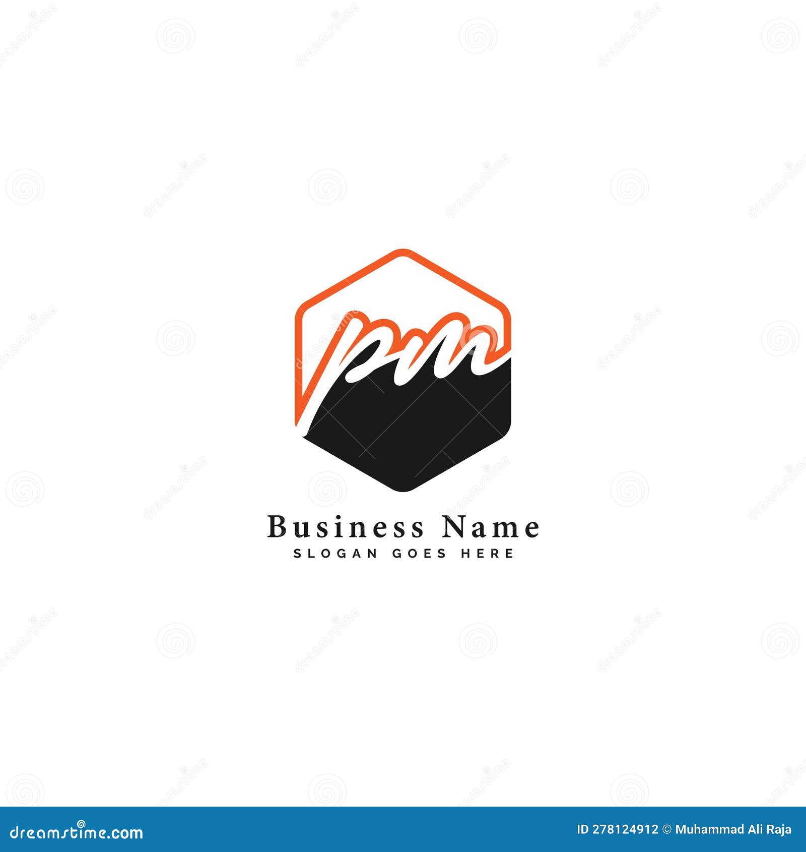 P, M, PM Initial Letter Handwritten and Signature Vector Image Template ...