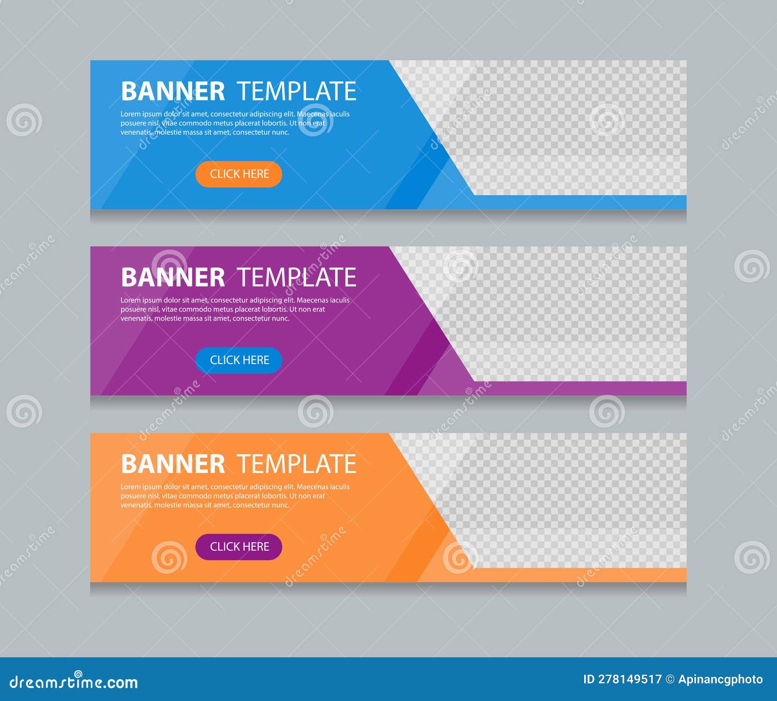 Set of Horizontal Abstract Web Banner Design Template Background Stock ...