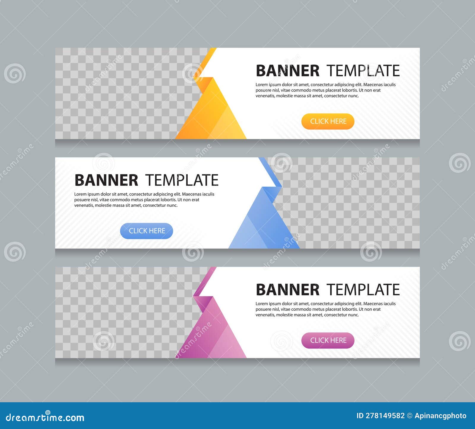 Set of Horizontal Abstract Web Banner Design Template Background Stock ...