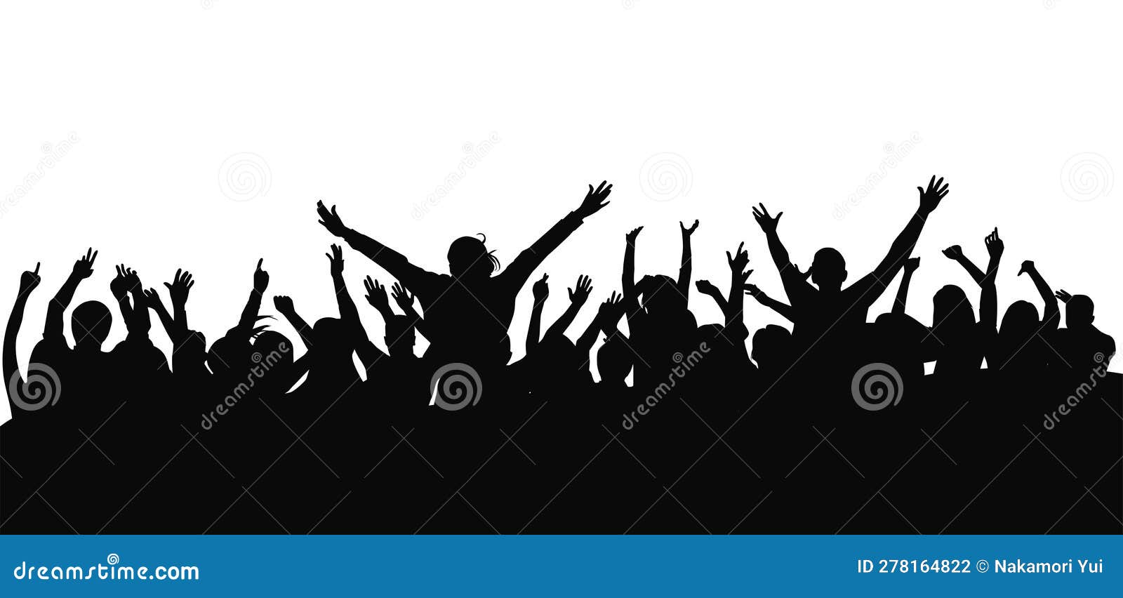 Cheering Crowd at a Concert. Happy Group of Young People Dancing at ...