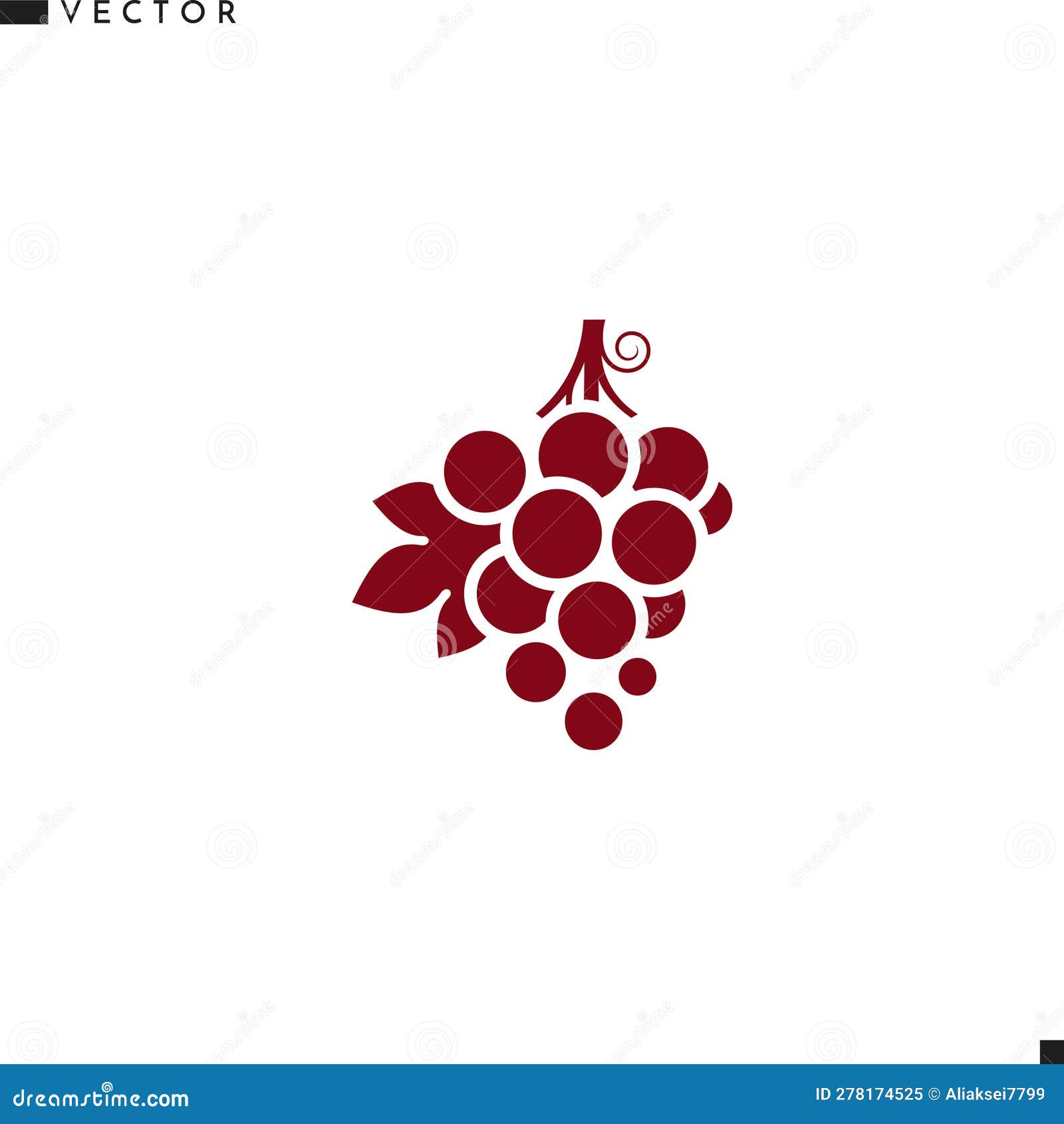 Red Grape Icon. Abstract Fruit Vector Stock Vector - Illustration of ...