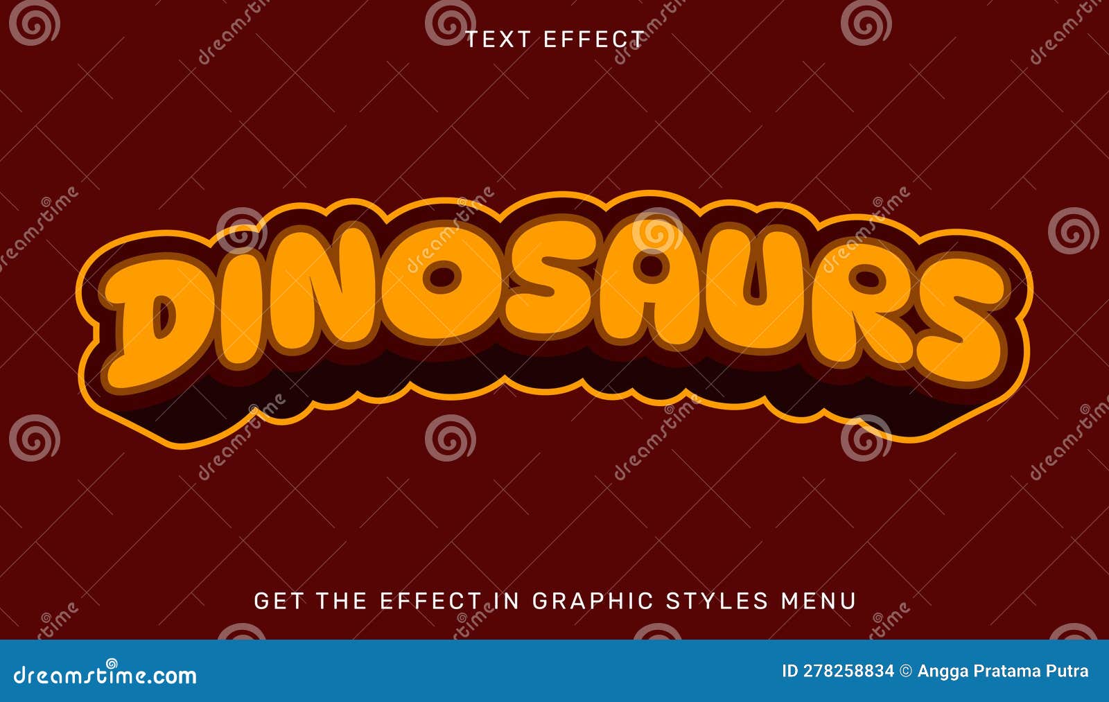 Dinosaurs Editable Text Effect in 3d Style Stock Vector - Illustration ...