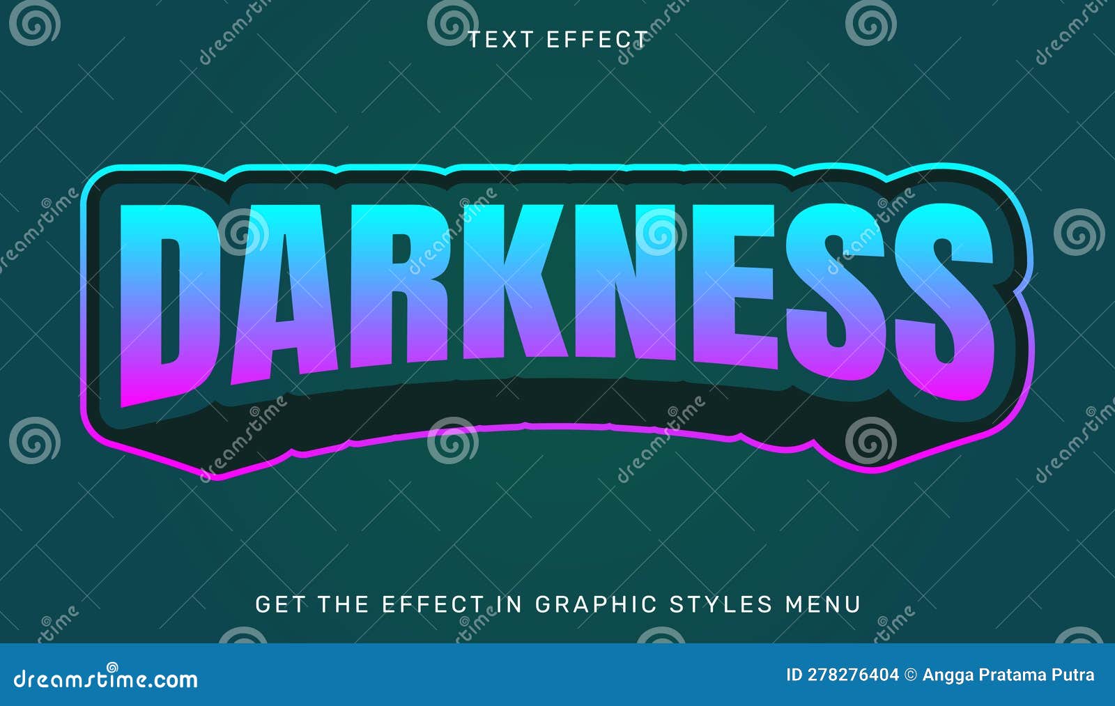 Darkness Editable Text Effect in 3d Style Stock Vector - Illustration ...