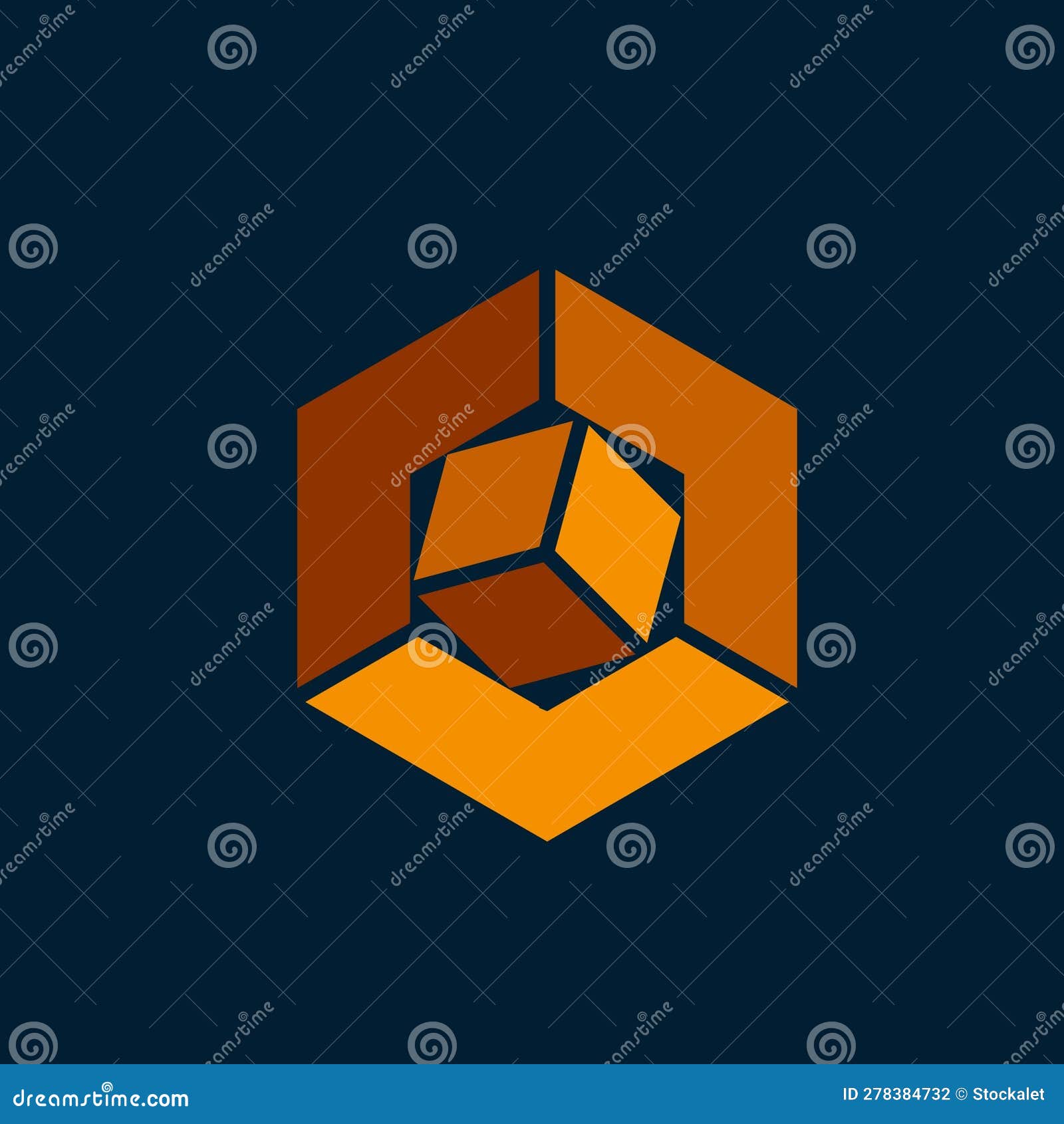 Geometric 3d Cube Construction Logo. Deco Design, Technology and ...